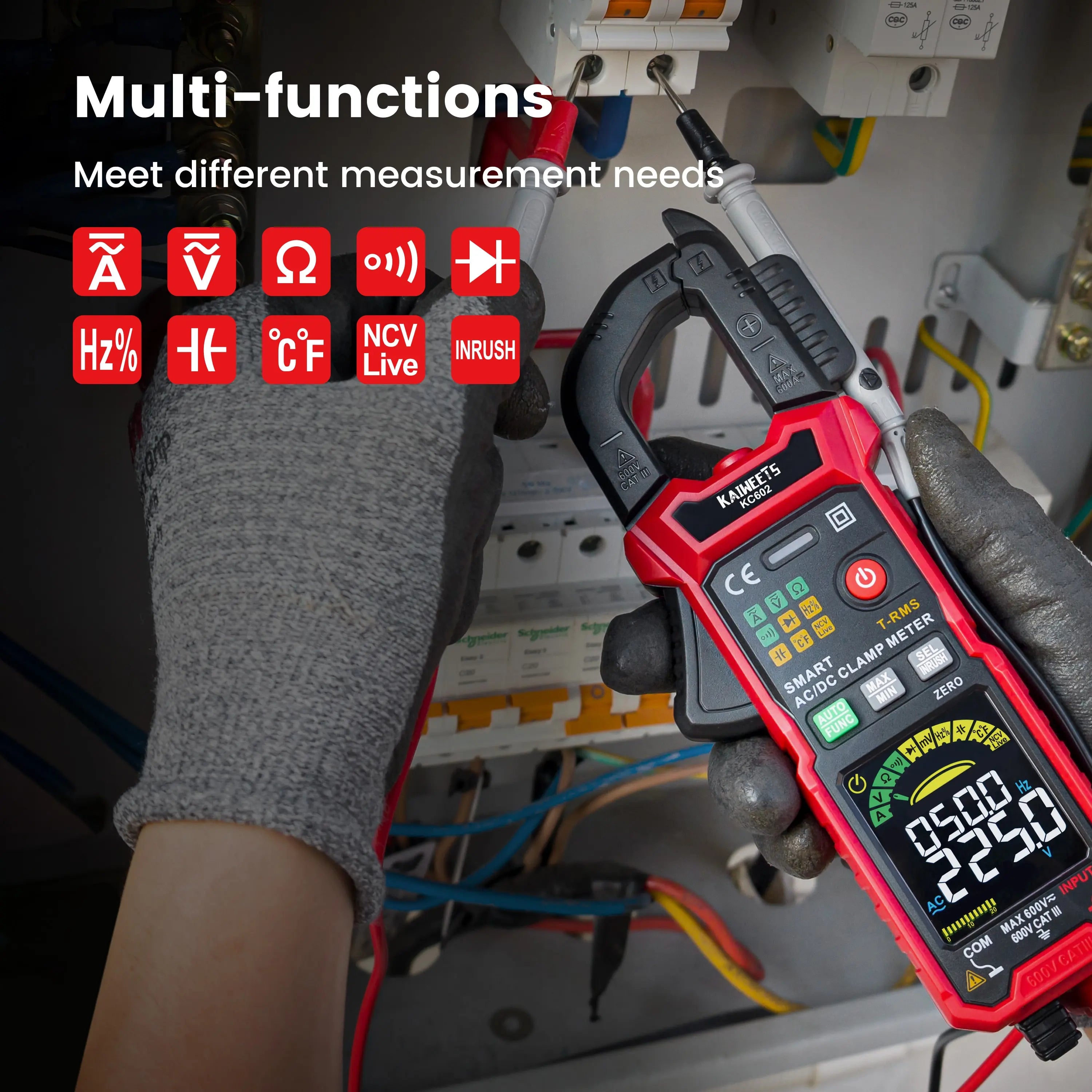 KAIWEETS KC602 Smart Digital Clamp Meter | KAIWEETS KAIWEETS KC602 Smart Digital Clamp Meter | KAIWEETS